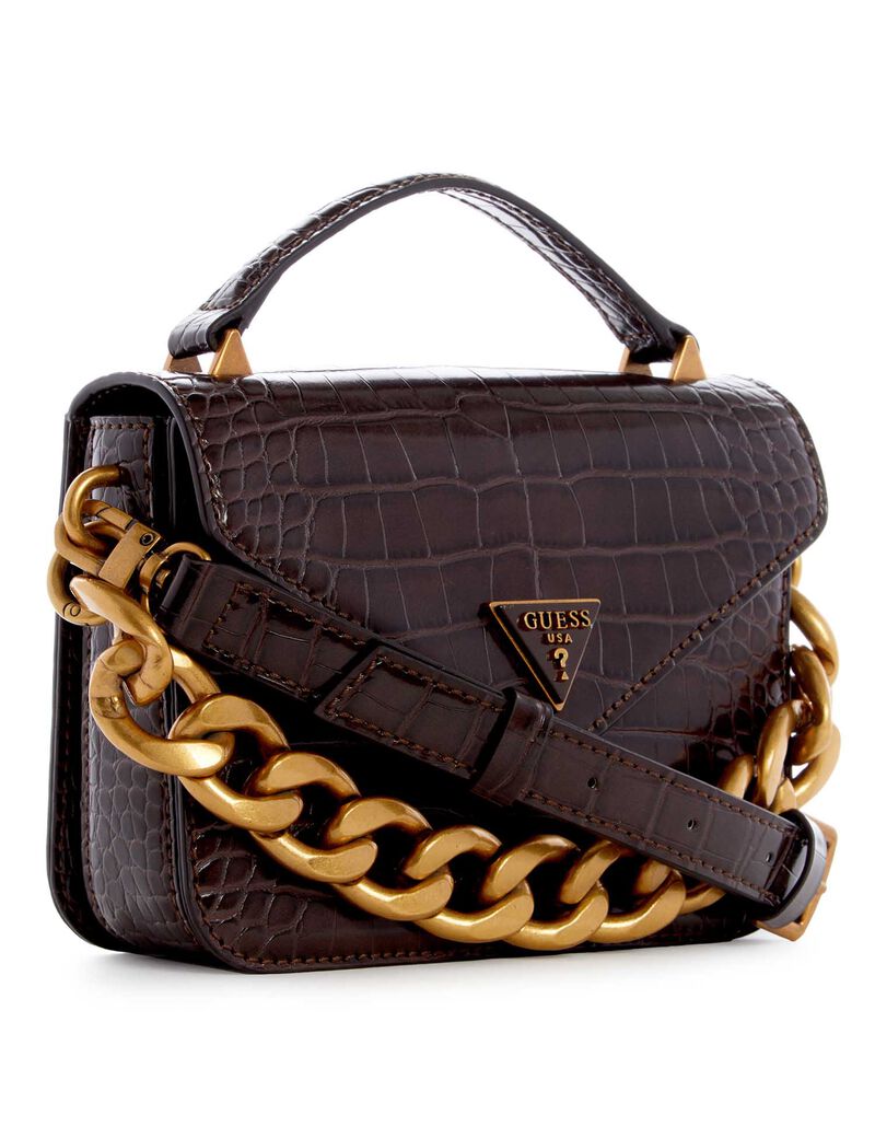 Shop GUESS Retour Mini Top Handle Flap, Brown | GUESS EGY